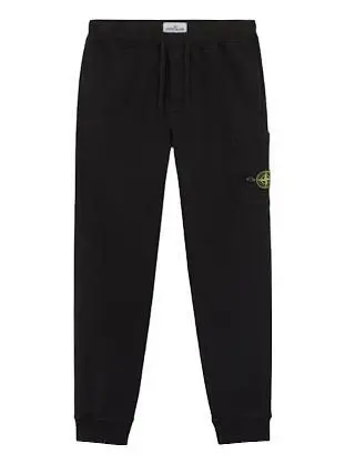 Stone Island 6200010 Organic Cotton Fleece Slim Fit Joggers - Black