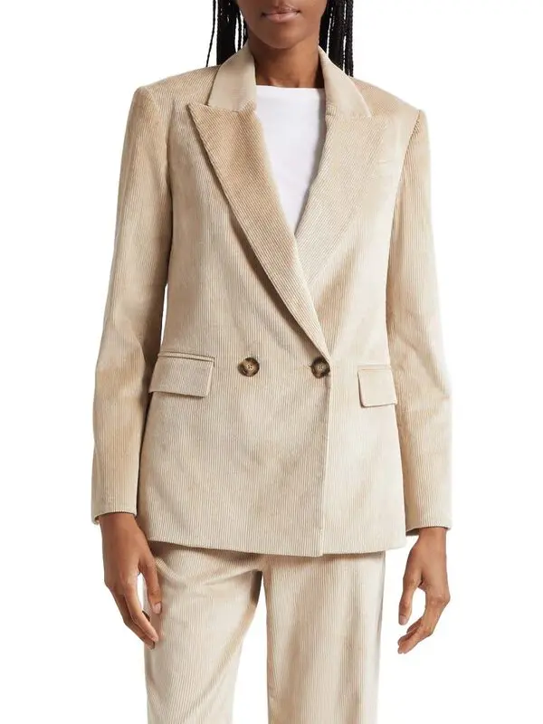 Veronica Beard Sevyn Corduroy Dickey Jacket - Heathered Sand