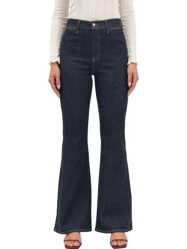 DAZE Sunset High-waist Flare Jeans - Rinse