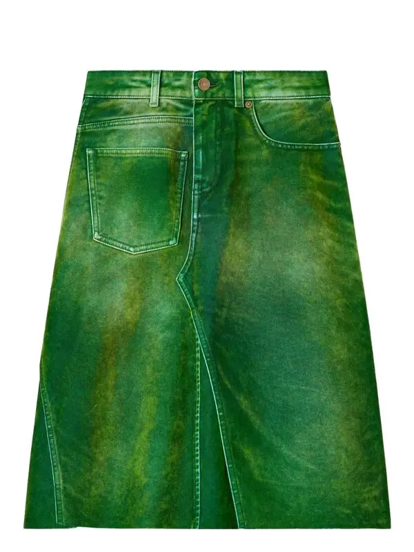 Tory Burch Denim-effect A-line Skirt - Green