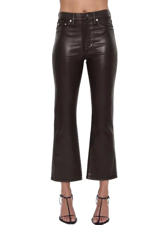 PISTOLA Lennon Coated Ankle Flare Jeans - Coated Mocha