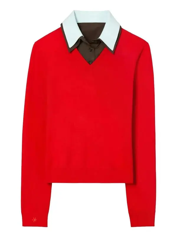 Tory Burch Laye Knitted Top - Red