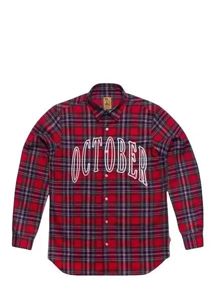 OVO October Flannel Button Down Shirt - Red