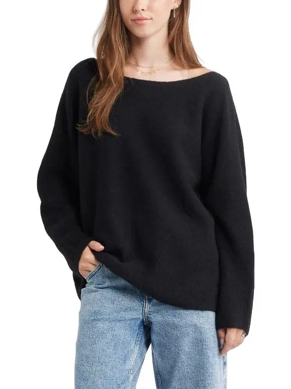 Bp. Lofty Boat Neck Oversized Sweater - Black