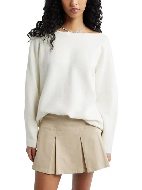 Bp. Lofty Boat Neck Oversized Sweater - Ivory