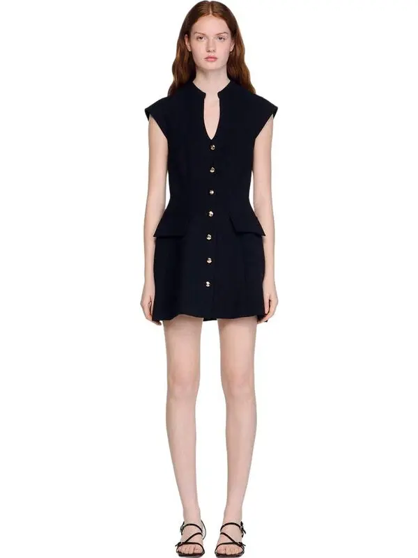 Sandro Mini Tailored Dress - Black