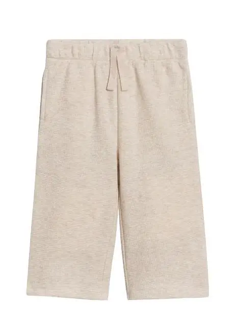KENDI Clove Waffle Knit Straight Leg Pants - Heather Oat