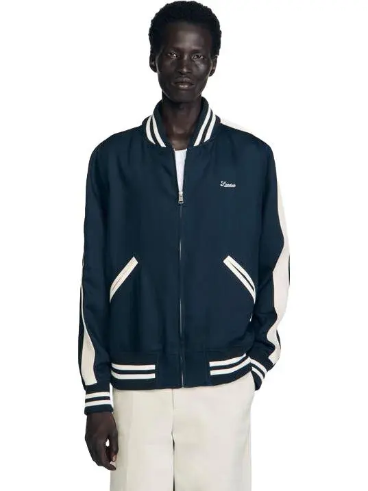 Sandro Varsity Jacket - Navy Blue
