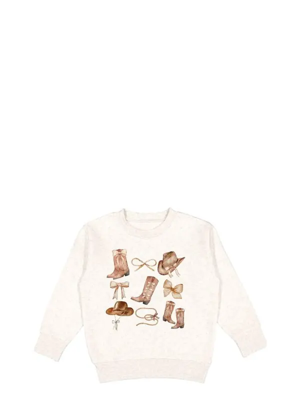 SWEET WINK Cowgirl Cutie Sweatshirt - Brown Multicolor