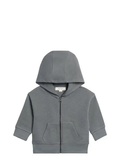 KENDI Meyer Waffle Knit Zip-up Hoodie - Agave