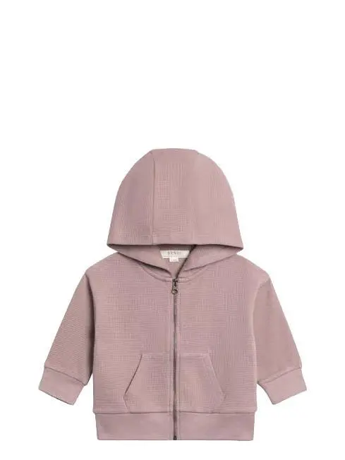 KENDI Meyer Waffle Knit Zip-up Hoodie - Purple