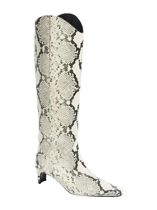 Staud Wally Western Boots - White Snake