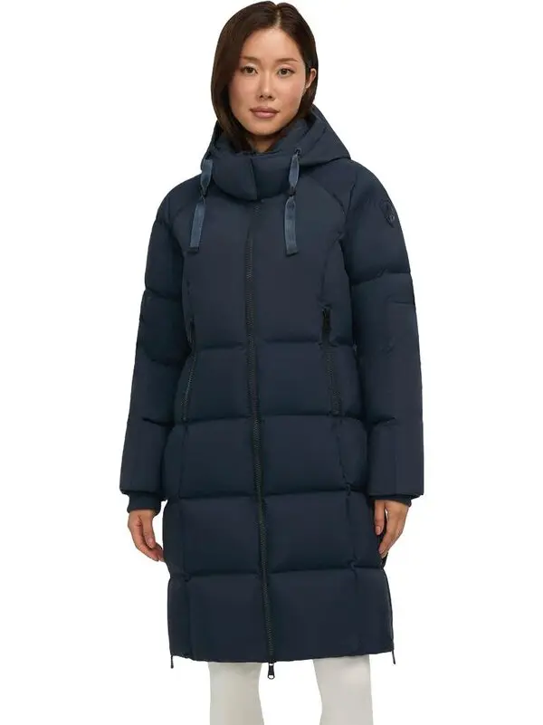Pajar Long Channel Quilted Puffer - Navy