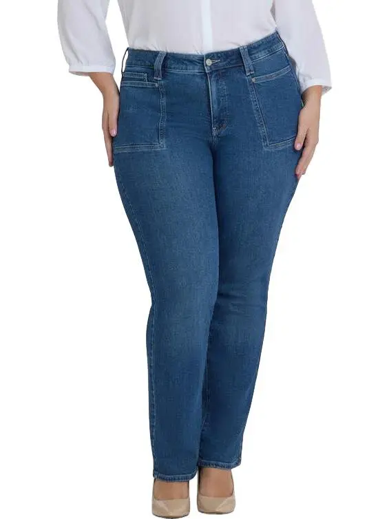 NYDJ Marilyn Patch Pocket Straight Leg Jeans - Lake Notre-dame