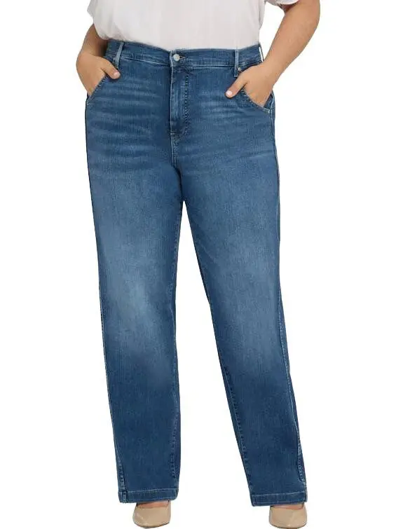 NYDJ Brooke High Waist Straight Leg Jeans - Opera Blue