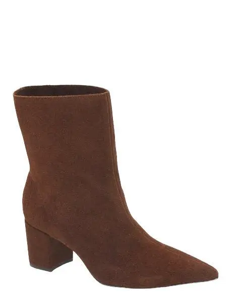 CHOCOLAT BLU Lynette Block Heel Bootie - Brown Suede