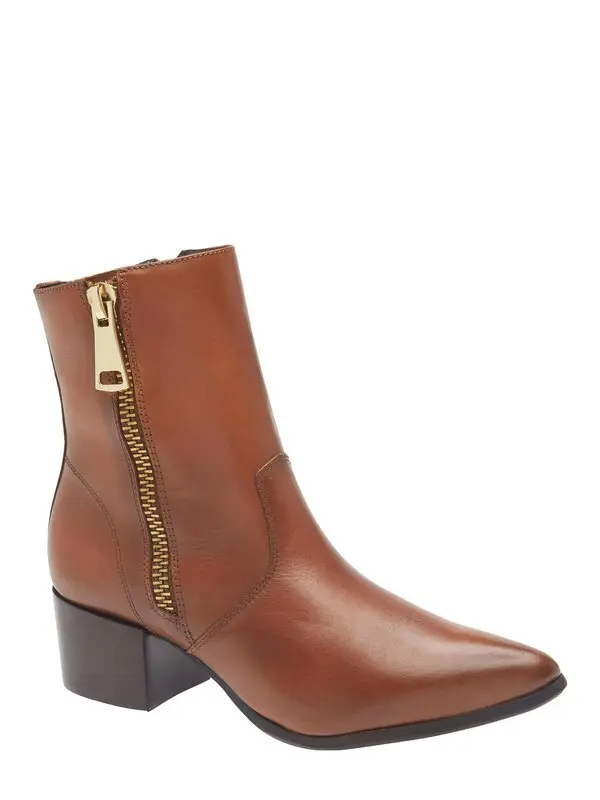 CHOCOLAT BLU Leyla Block Heel Bootie - Whiskey Leather