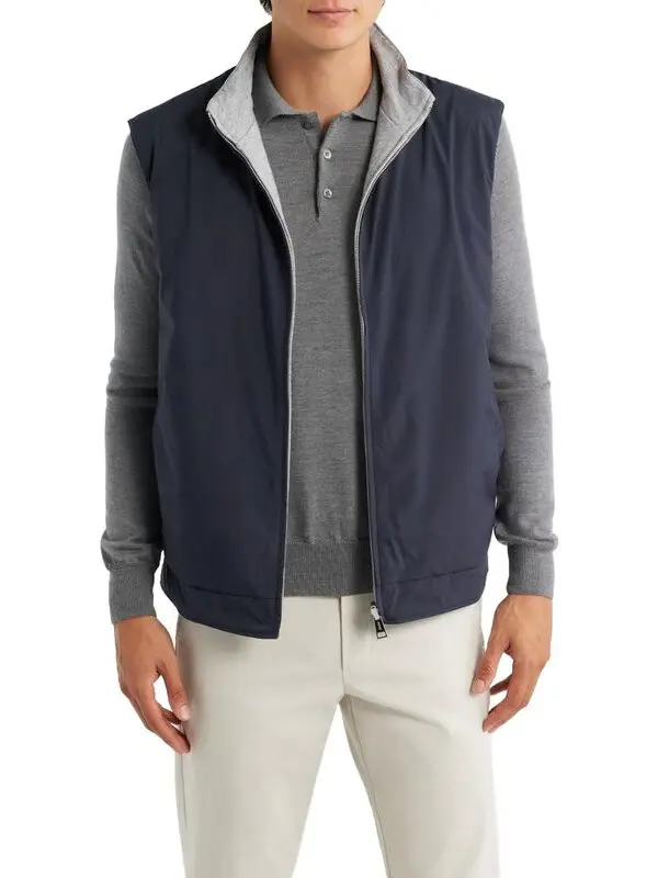 AURELIEN Reversible Insulated Resort Vest - Navy