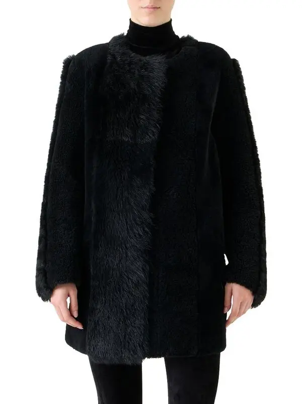 Akris Shearling Coat - Black
