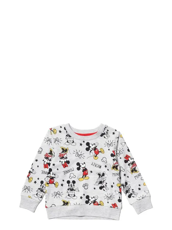 Disney Printed Pullover Sweatshirt - Minnie Mouse Gray