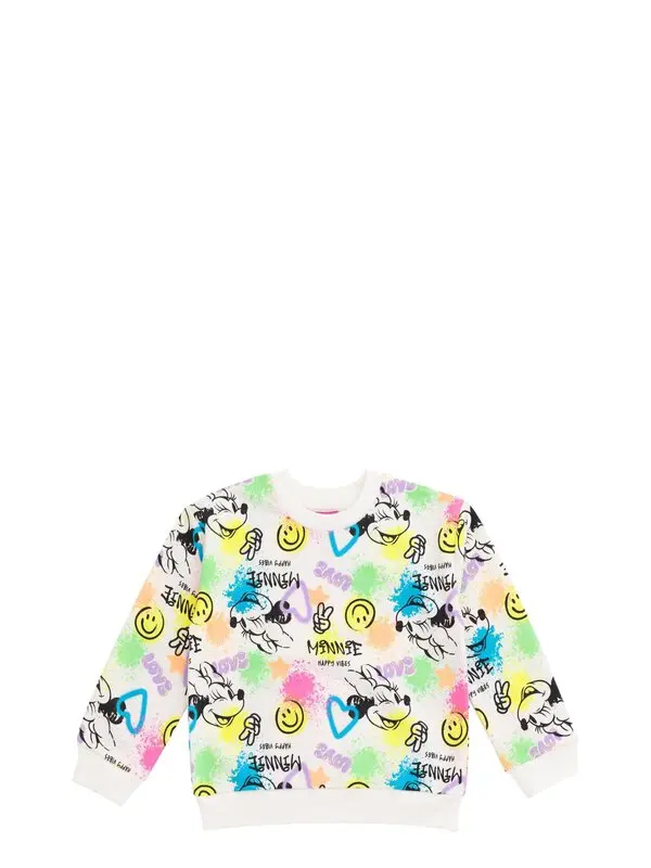 Disney Printed Pullover Sweatshirt - Minnie Mouse Multicolor