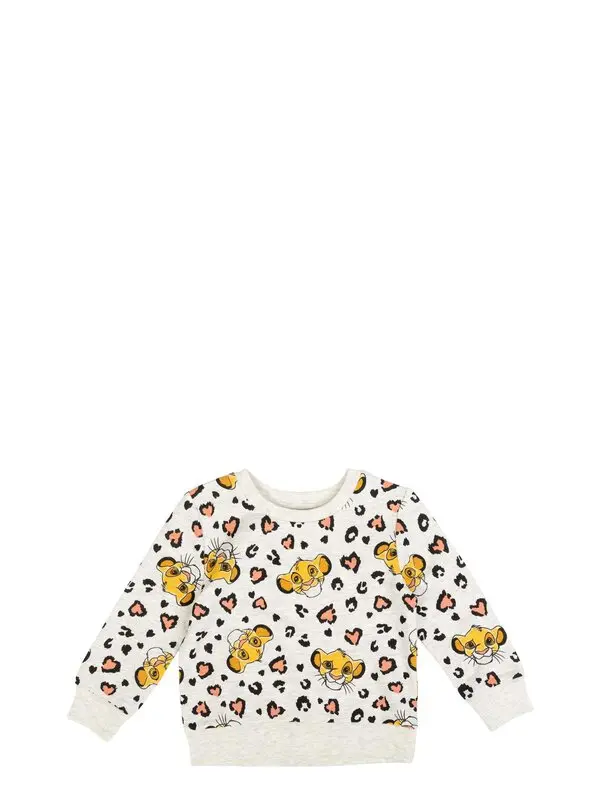 Disney Printed Pullover Sweatshirt - Simba White White