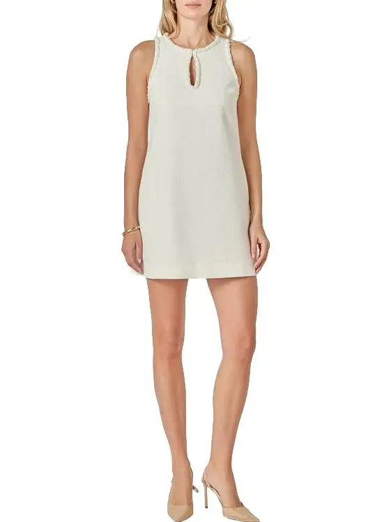English Factory Textured Sleeveless Mini Dress - White