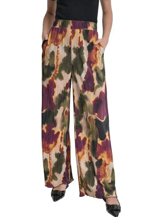 Dkny Plissé Wide Leg Pants - Ink Diffusion