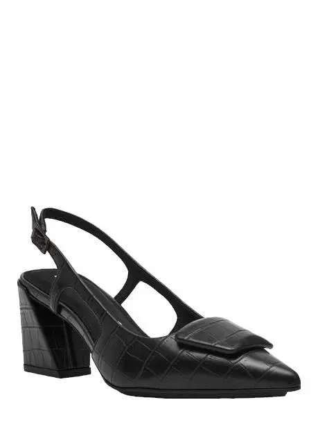 Anne Klein Renatta Slingback Pumps - Black Croc
