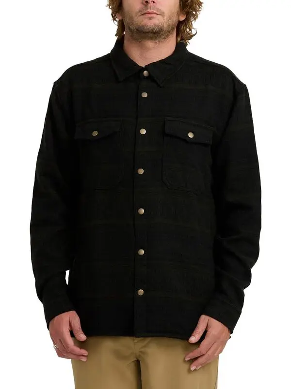 BILLABONG Lodge Jacquard Snap Front Shirt - Dark Military
