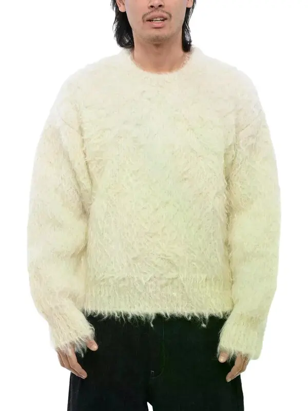 JIL SANDER Brushed Crew Neck Sweater - Neutrals