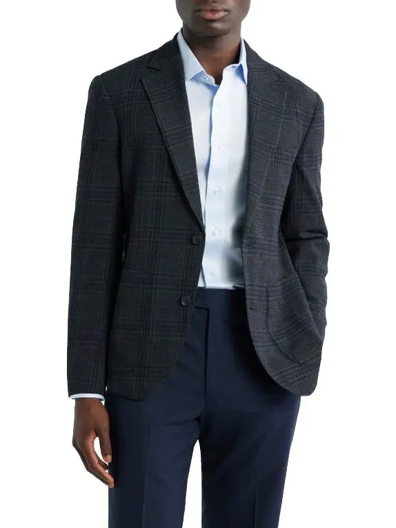 Nordstrom Villa Plaid Knit Wool Blend Sport Coat - Grey Villa Plaid