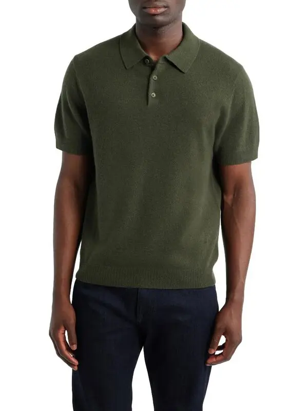 Nordstrom Cashmere Polo - Green Duffel