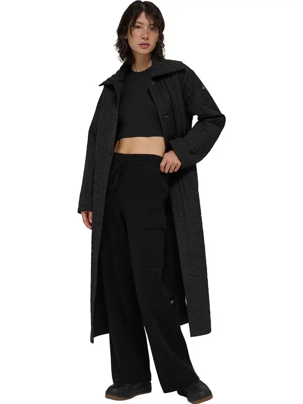 Alo Yoga Quilted Skyline Long Coat - Black