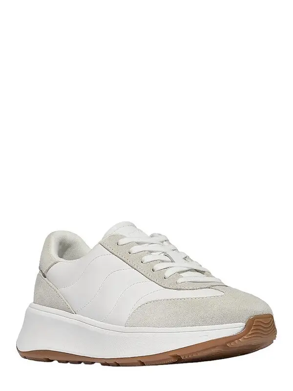 Fitflop F-mode Leather And Suede Sneakers - Urban White
