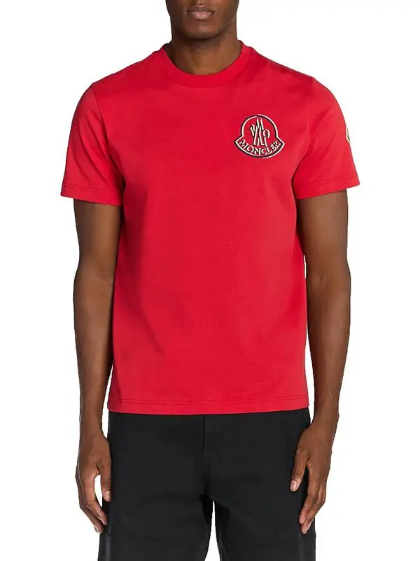 Moncler Logo Tee - Medium Red