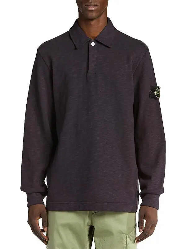 Stone Island Long Sleeve Polo Shirt - Dark Blue