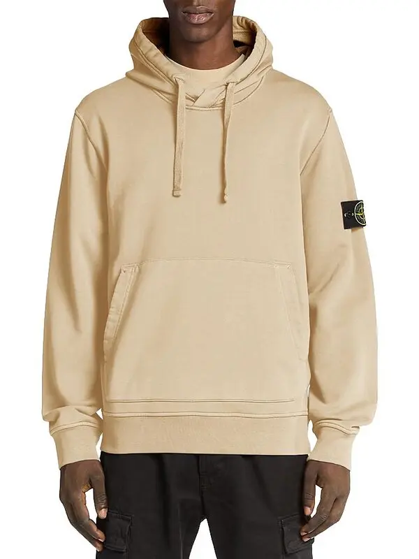 Stone Island Pullover Logo Hoodie - Desert Sand