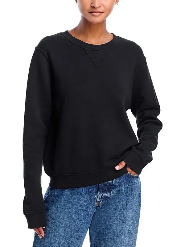 PERFECTWHITETEE French Terry Oversized Crewneck Sweatshirt - Black