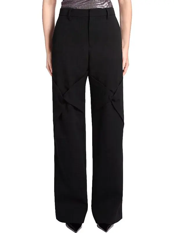 KATE BARTON Draped Knee Pants - Black