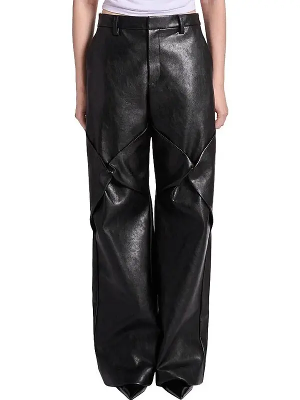 KATE BARTON High-rise Draped Pants - Black