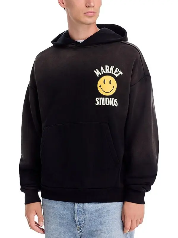MARKET Double Smiley Graphic Hoodie - Jet Black