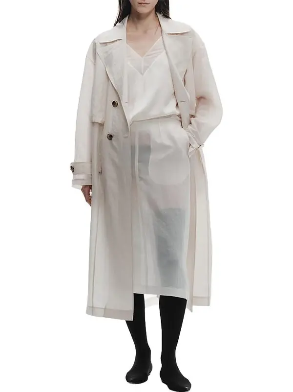 SAINT ART Osman Sheer Oversized Trench - Straw
