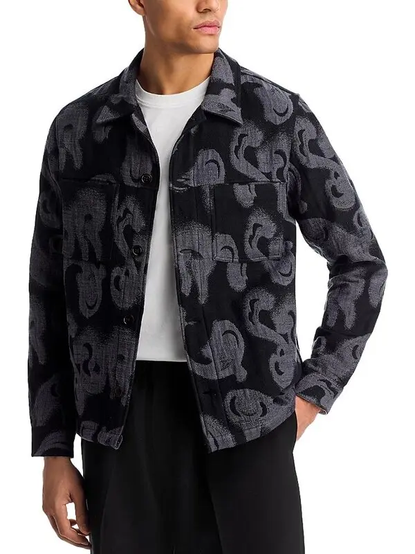 Paul Smith Button Front Textured Shirt Jacket - Black