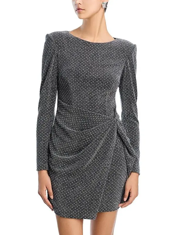 Aqua Studded Knit Mini Dress Exclusive - Black Silver