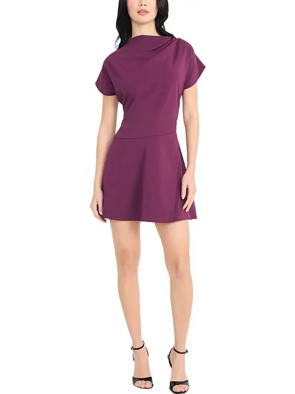 Maggy London Cowl Neck Mini Dress - Italian Plum