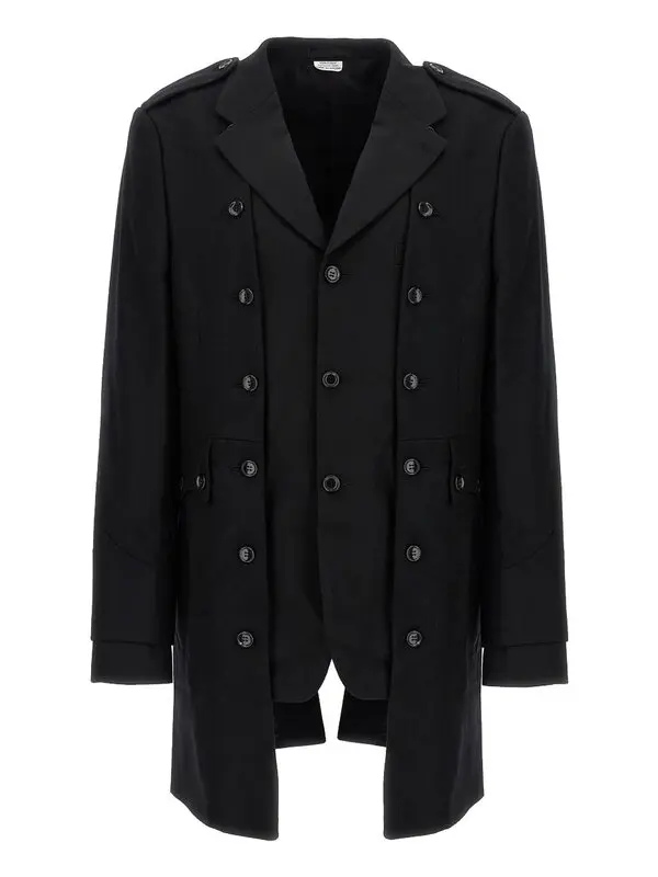 Comme Des Garçons Double Layer Blazer Coat - Black