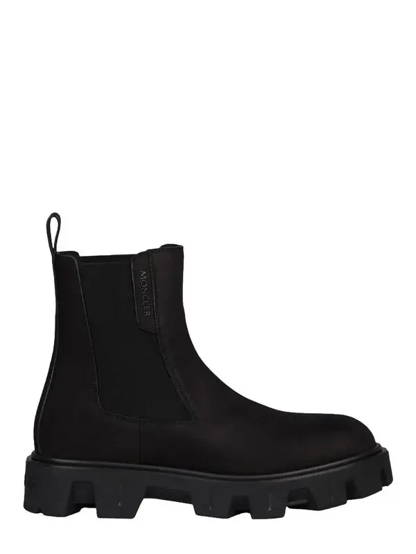 Moncler Peak City Leather Chelsea Boots - Black