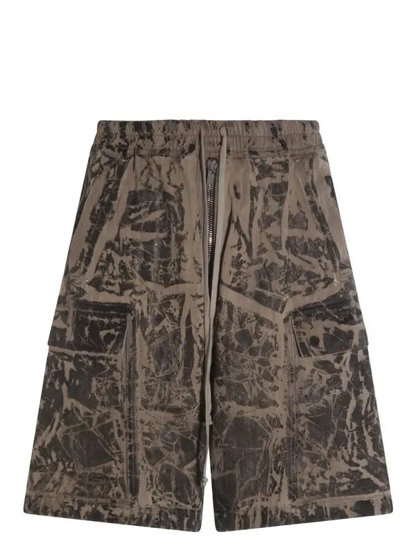 Rick Owens Cotton Shorts - Black Washed Foil