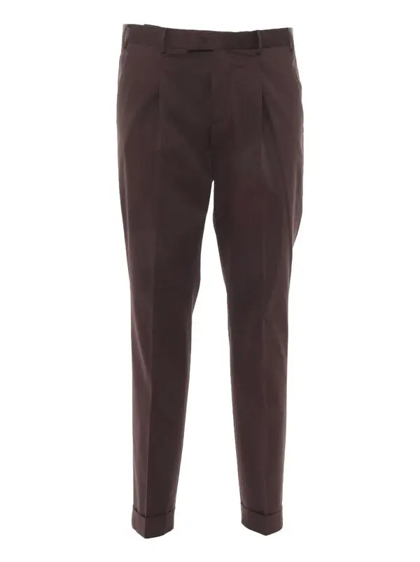 PT TORINO Master Pleated Trousers - Brown